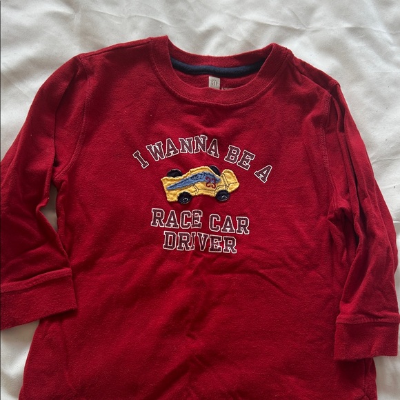 GAP | Shirts & Tops | Red Race Car Driver Graphic Long Sleeve Shirt ...